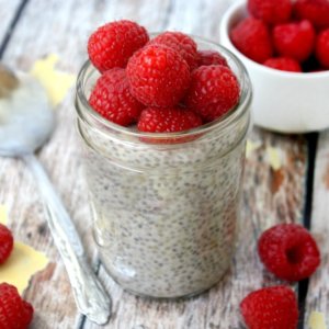 Gluten-Free Vegan Raspberry and Banana Chia Pudding